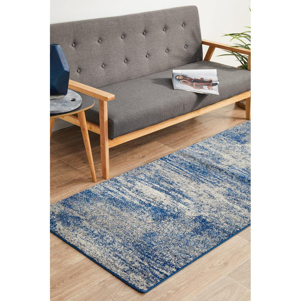 Optica Casandra Dunescape Modern Blue Grey Runner Rug