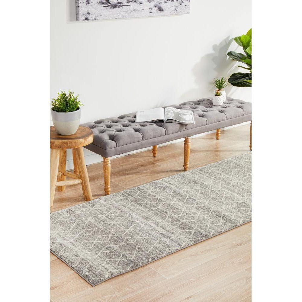 Adore Remy Silver Transitional Runner Rug