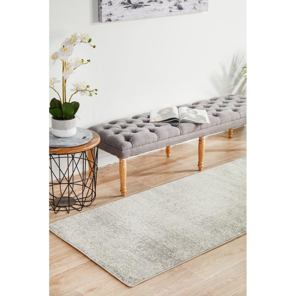 Adore Shine Silver Transitional Runner Rug
