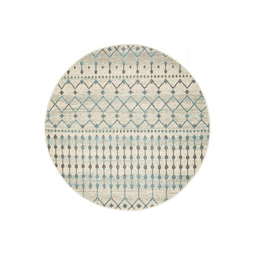 Adore Slate White Transitional Round Rug