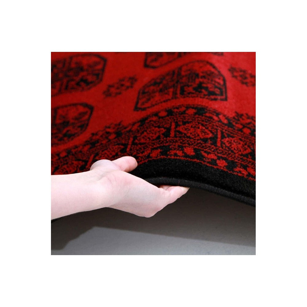 Antalya Classic Afghan Pattern Runner Rug Red