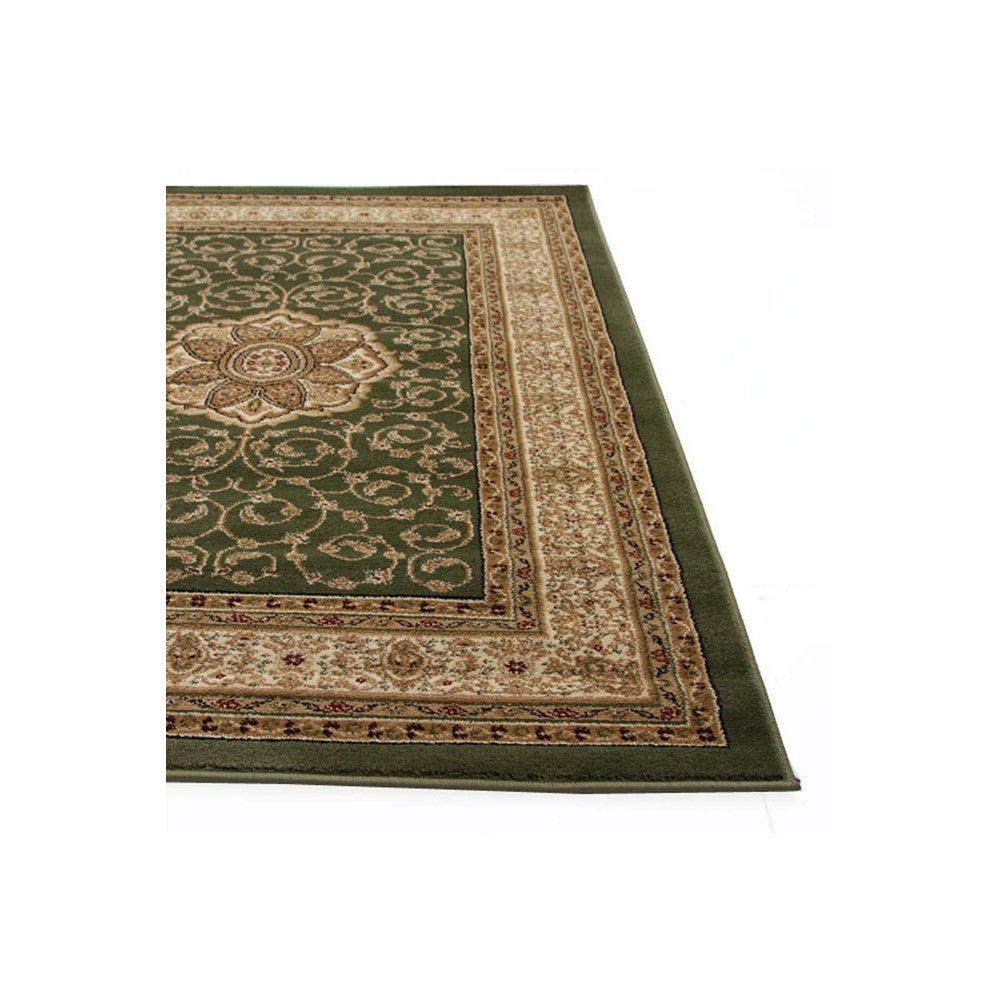 Antalya Medallion Classic Pattern Runner Rug Green