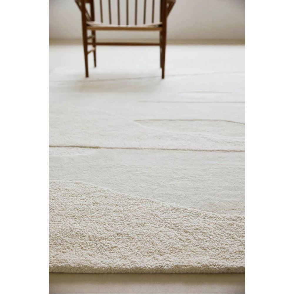 B&C Decor Scape White Pure Wool Designer Rug