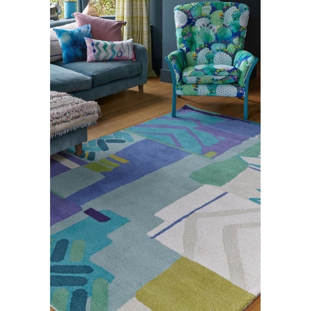 Bluebellgray Atlas Pure Wool Designer Rug