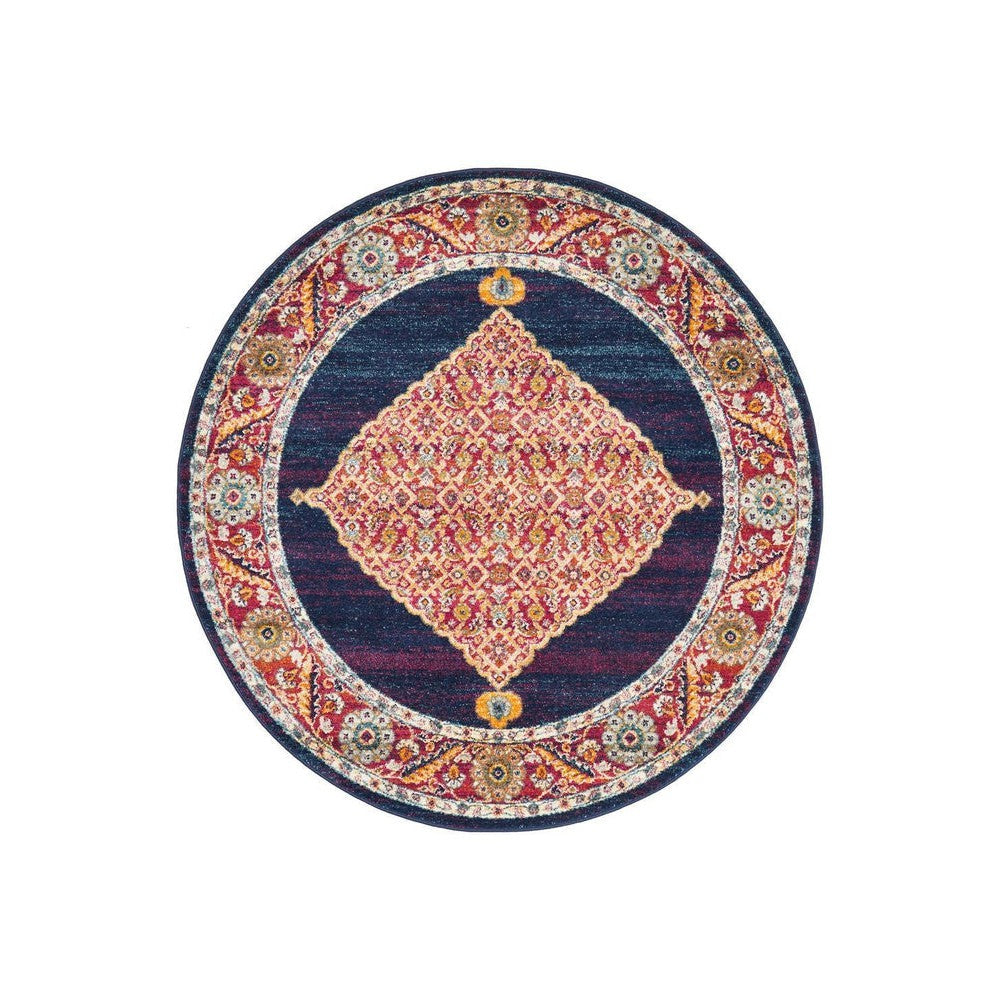 Centi Royal Blue Round Rug