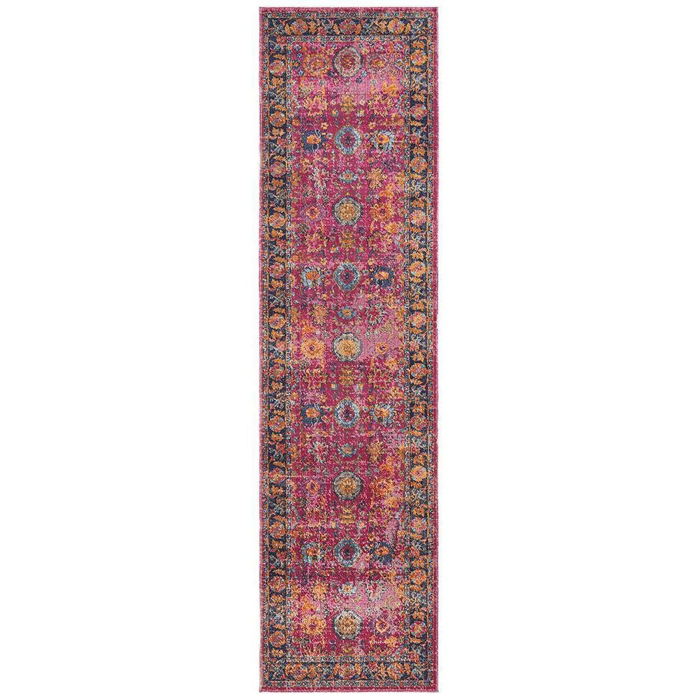 Everia Whisper Corners Pink Runner Rug