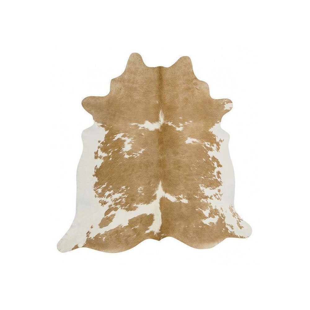 Exquisite Natural Cow Hide Beige White