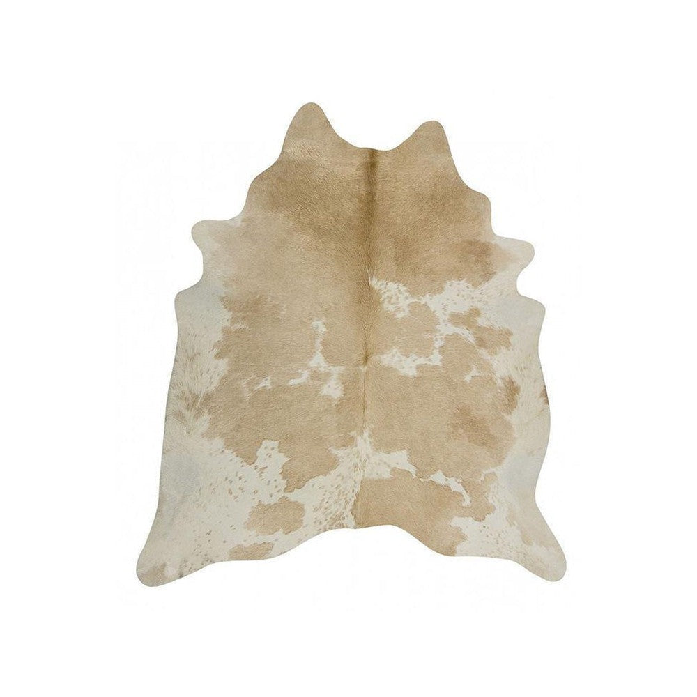 Exquisite Natural Cow Hide Beige White