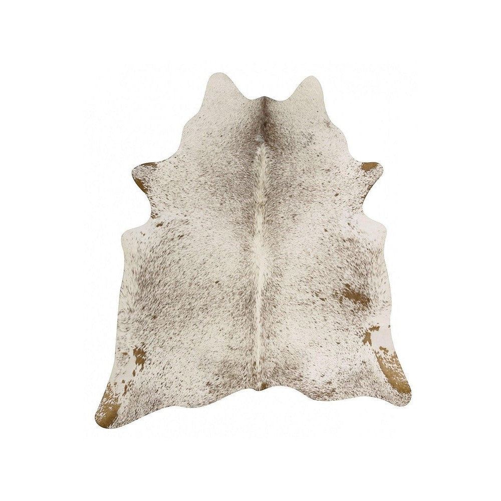 Exquisite Natural Cow Hide Salt & Pepper Brown