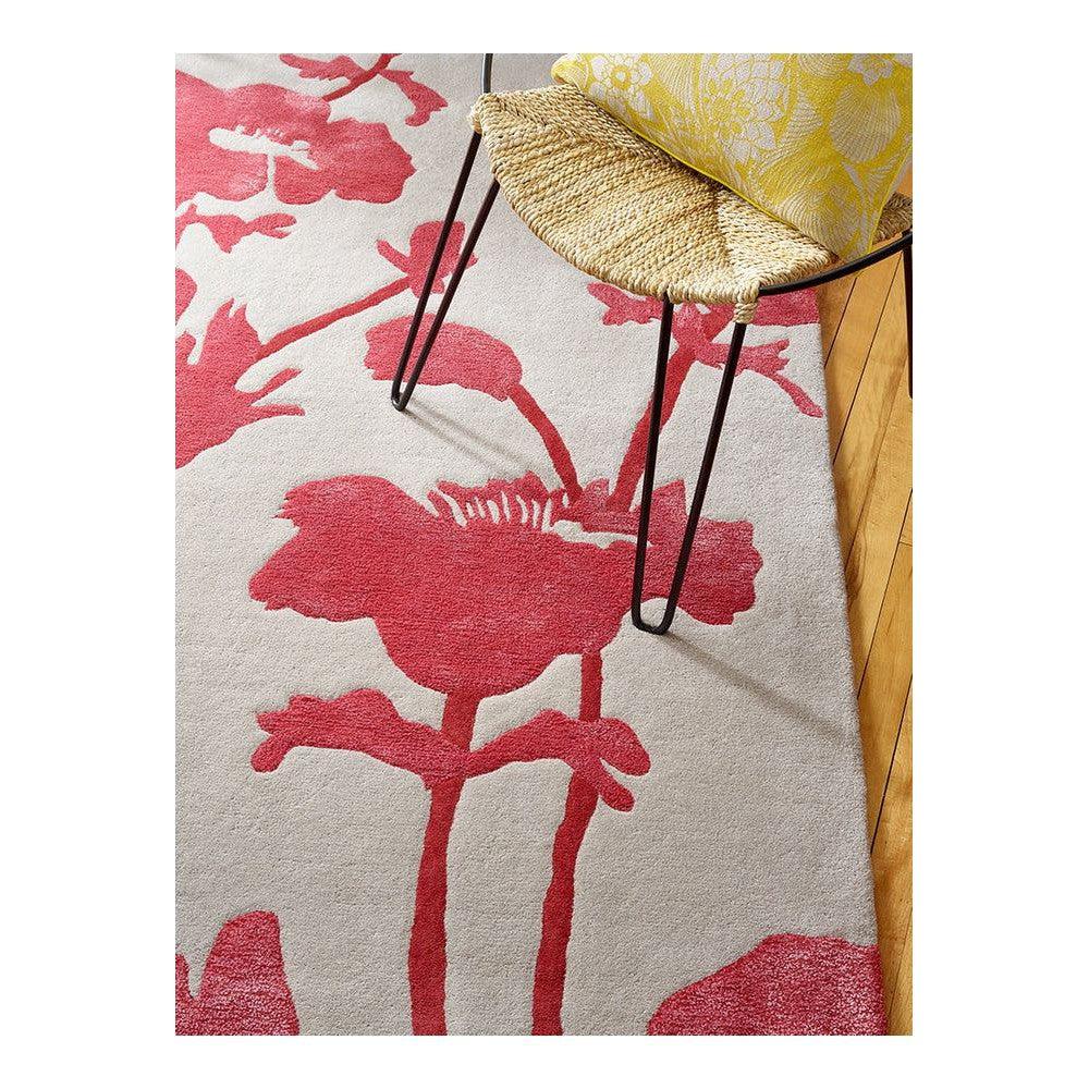 Florence Broadhurst Floral Poppy Wool Designer Rug
