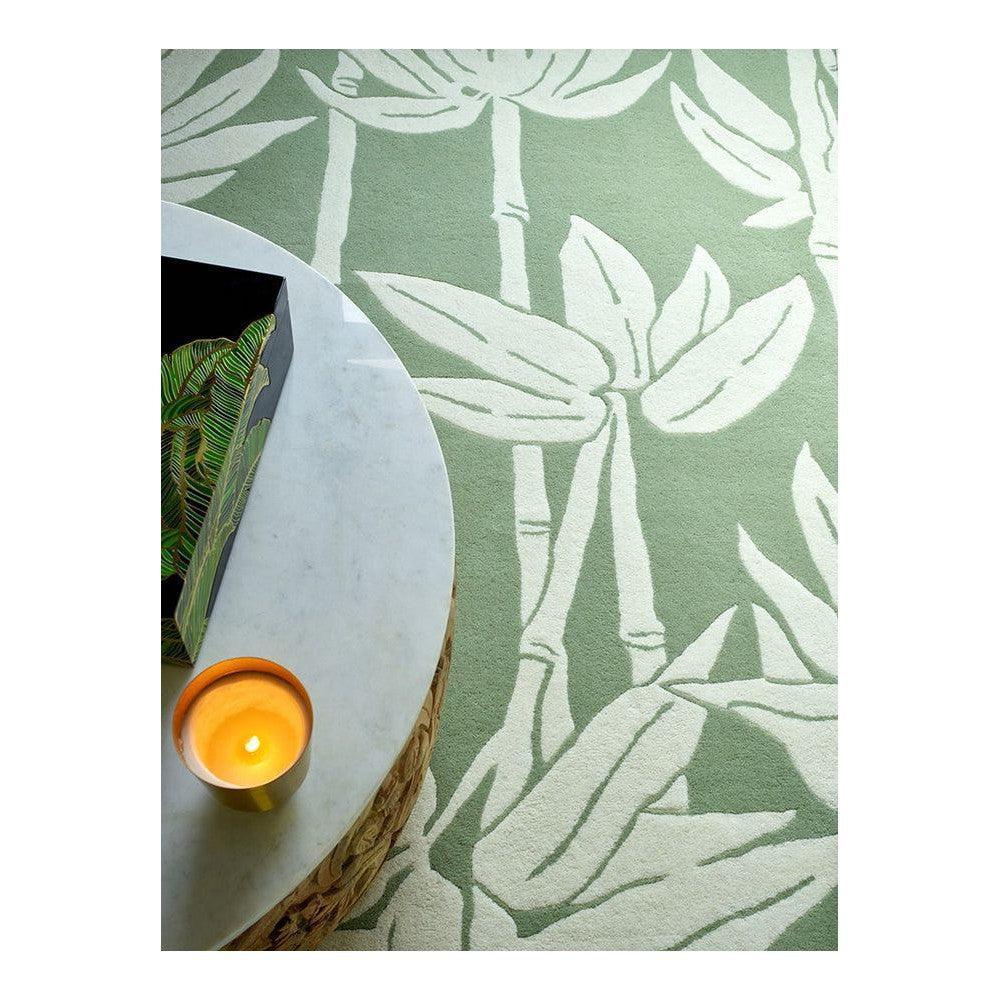 Florence Broadhurst Japanese Bamboo Jade Pure Wool Designer Rug