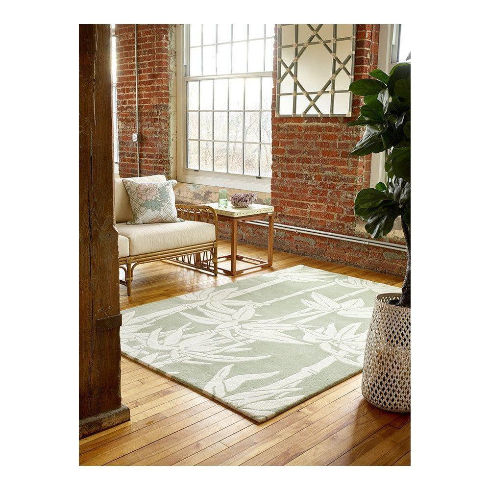 Florence Broadhurst Japanese Bamboo Jade Pure Wool Designer Rug