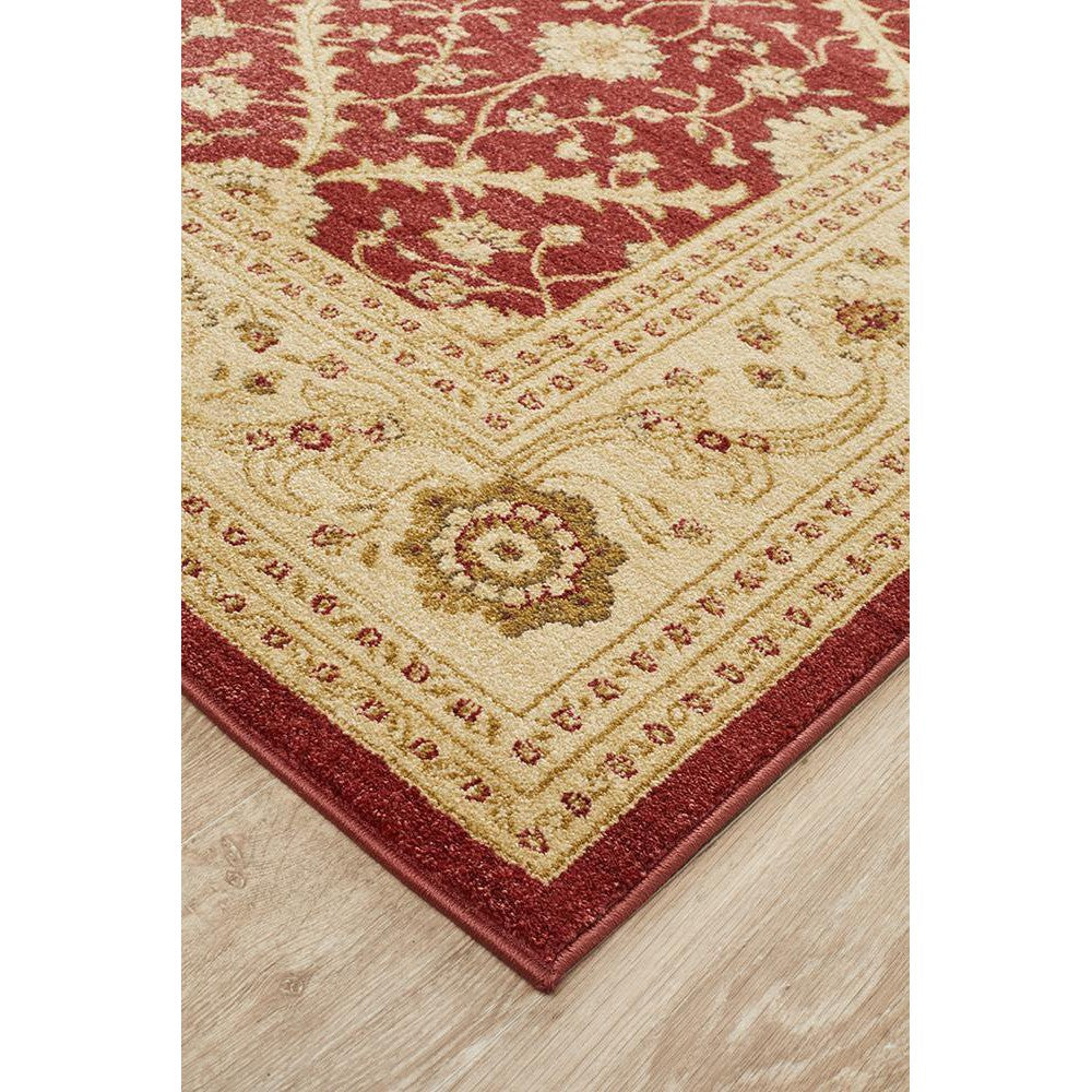 Gem Chobi Design Red Bone Rug