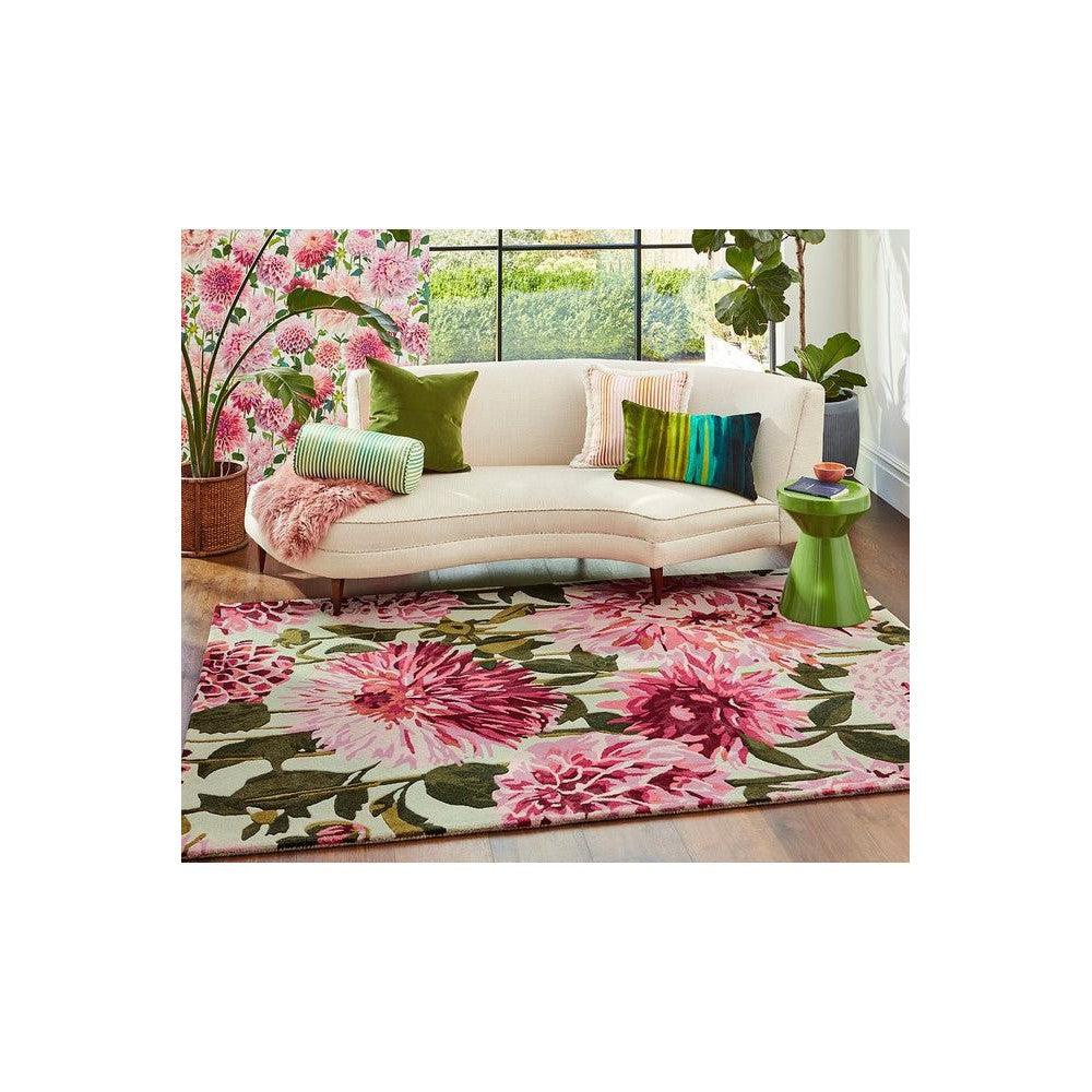Harlequin Dahlia Fuchsia Palm Pure Wool Designer Rug