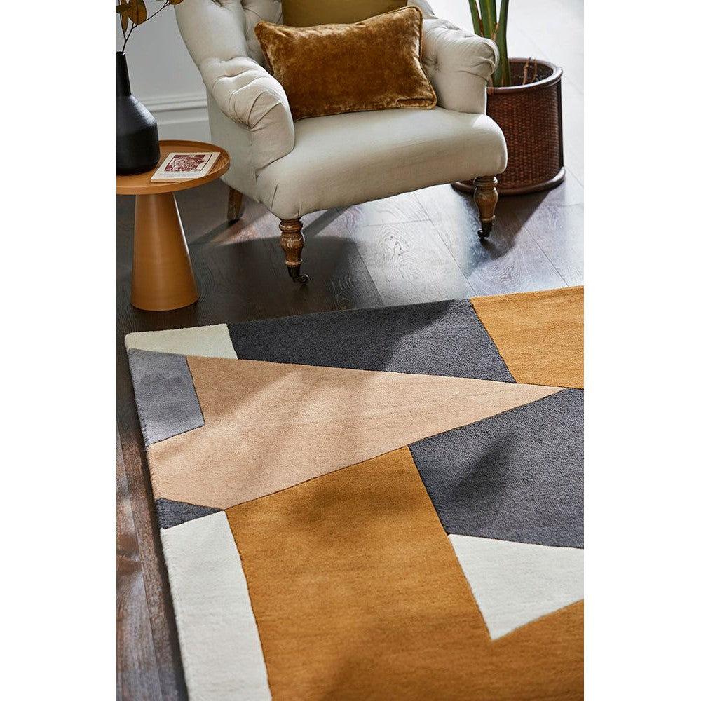 Harlequin Popova Caramel Slate Shell Pure Wool Designer Rug