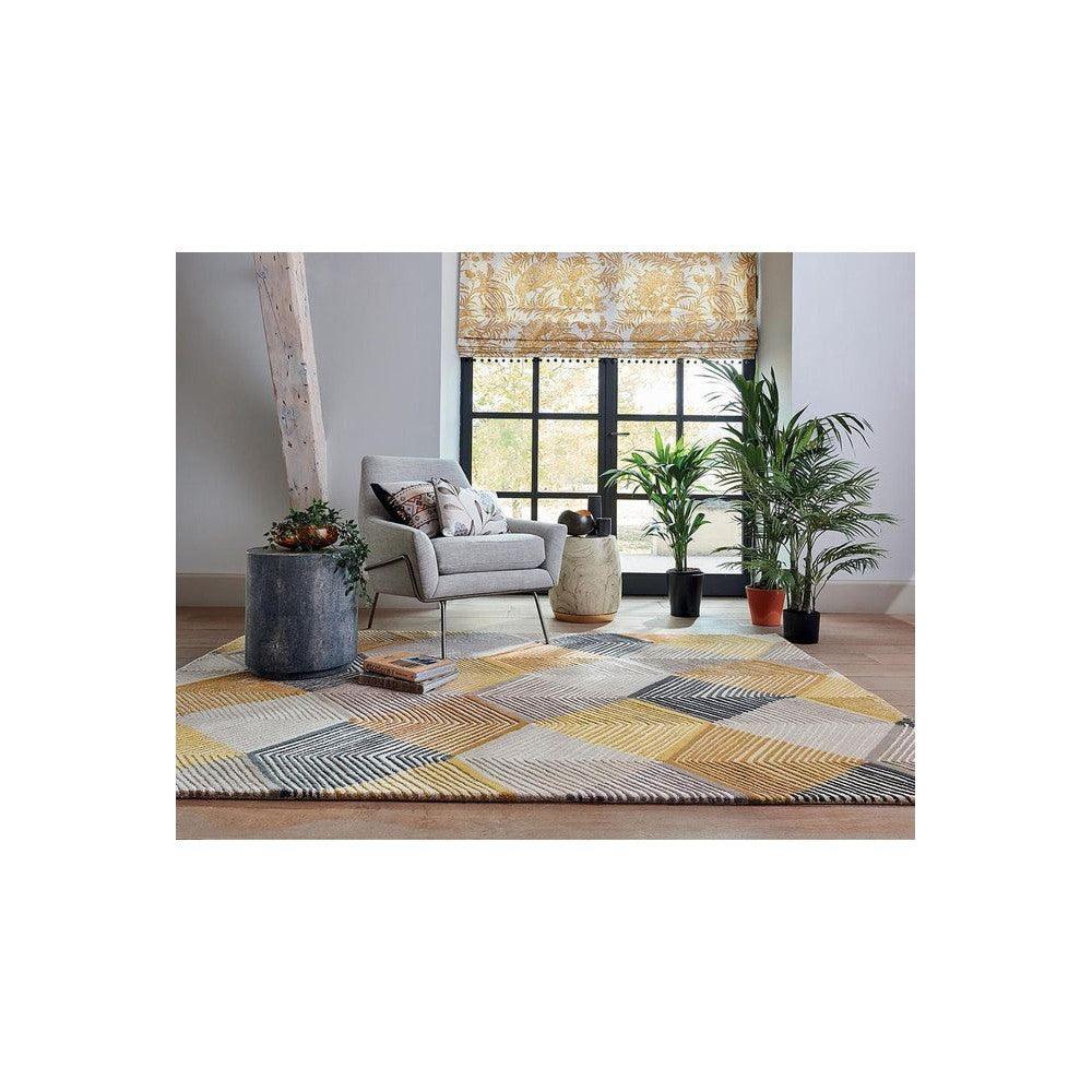 Harlequin Rhythym Saffron Pure Wool Designer Rug