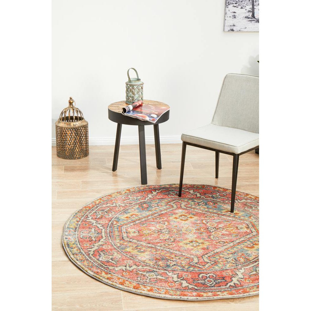 Heritage Crimson Round Rug