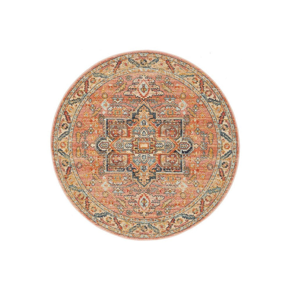 Heritage Salmon Round Rug