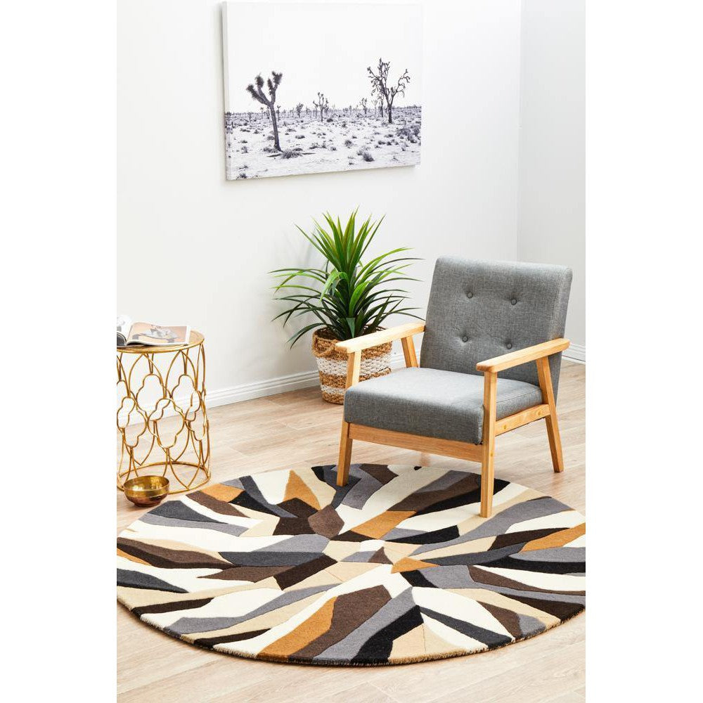 Mirta Pure Wool Fossil Round Rug