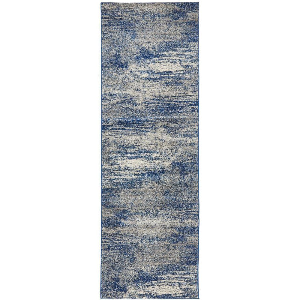 Optica Casandra Dunescape Modern Blue Grey Runner Rug