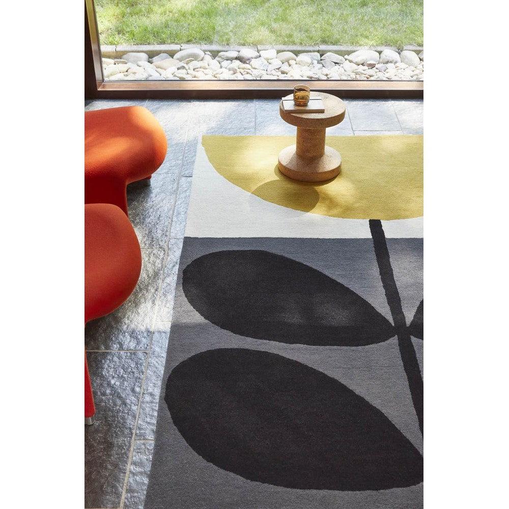Orla Kiely Flower Stem Granite Pure Wool Designer Rug