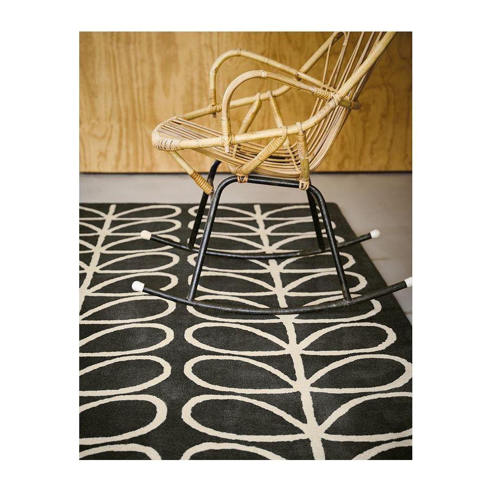 Orla Kiely Linear Stem Slate Pure Wool Designer Rug