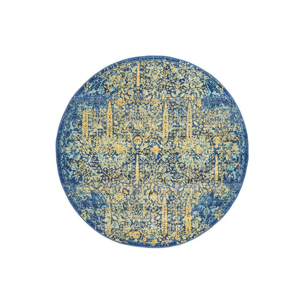 Perth Royal Blue Round Rug