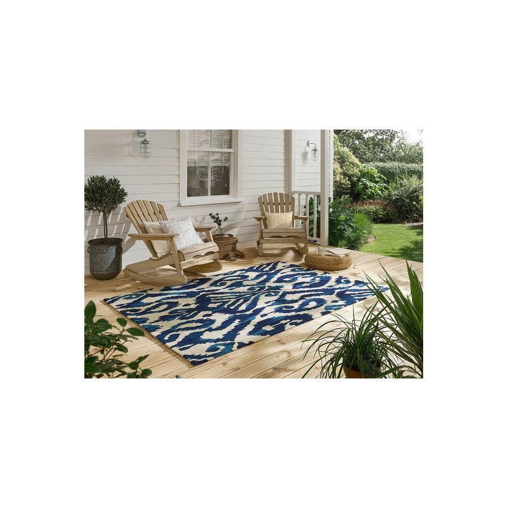 Sanderson Kasuri Indigo Outdoor Designer Rug