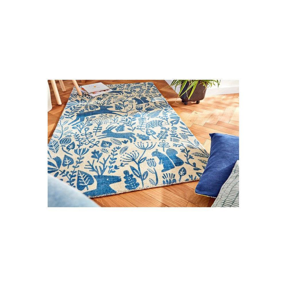 Scion Kelda Cobalt Pure Wool Designer Rug