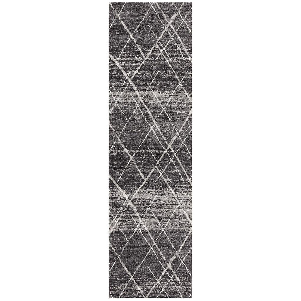 Spring Noah Charcoal Contemporary Runner Rug