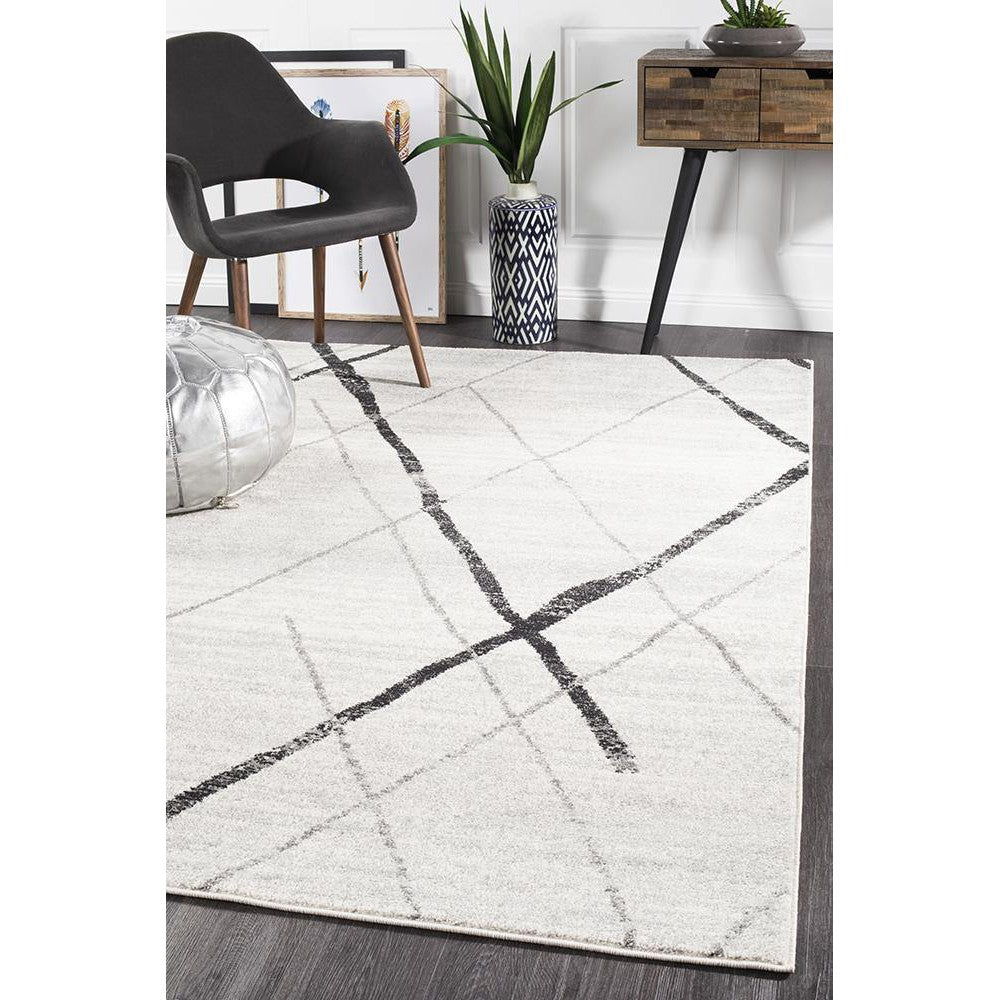 Spring Noah White Grey Contemporary Rug
