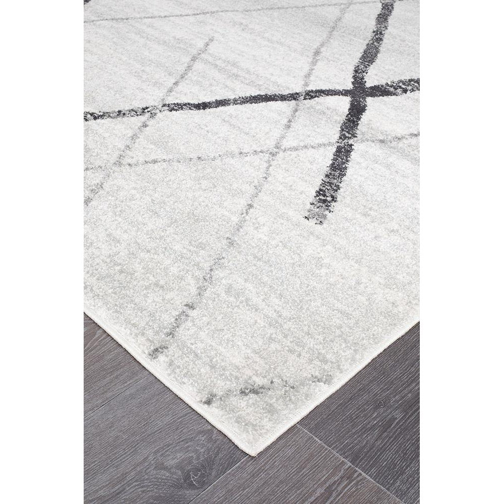 Spring Noah White Grey Contemporary Rug