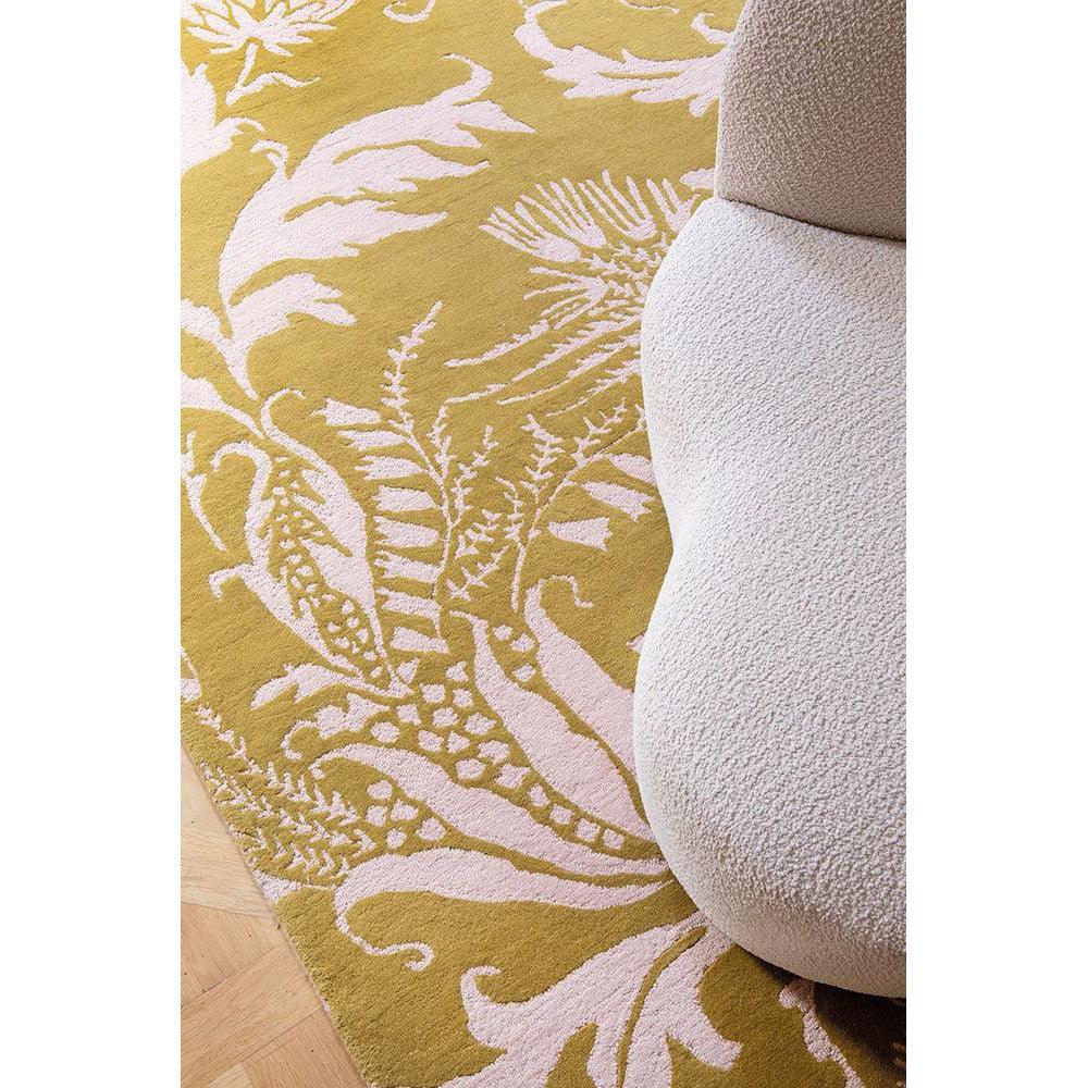 Ted Baker Baroque Yellow Pure Wool Designer Rug