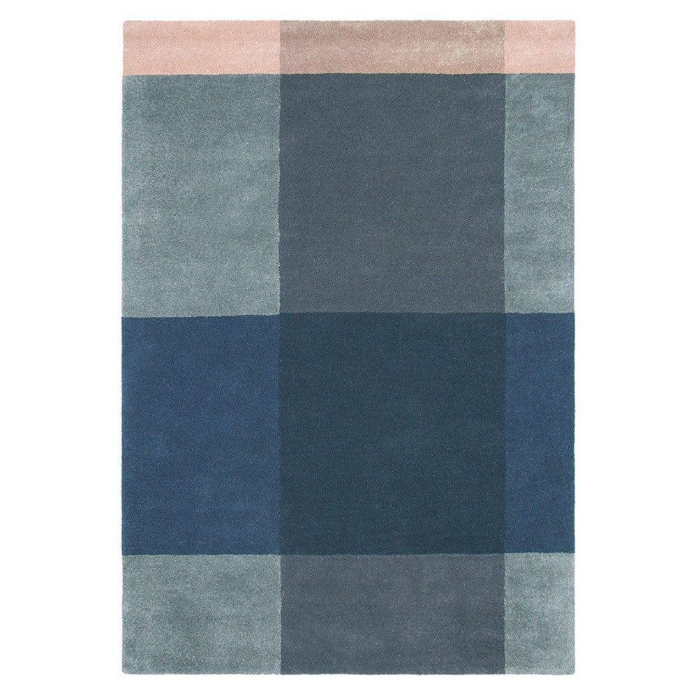 Ted Baker Plaid Grey Pure Wool Designer Rug