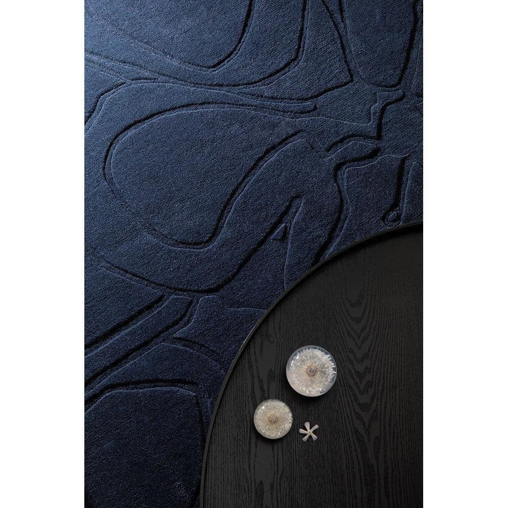 Ted Baker Romantic Magnolia Dark Blue Pure Wool Designer Rug
